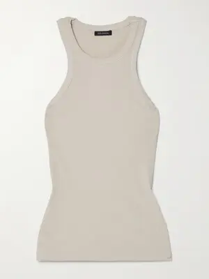 GOLDSIGN Laurel Ribbed-knit Tank - Ecru