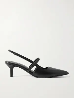 Brunello Cucinelli Bead-embellished Slingback Pumps
