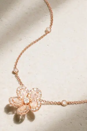 DAVID MORRIS Miss Daisy 18-karat Rose Diamond Necklace - Gold