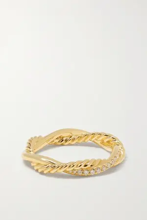 David Yurman Petite Infinity 18-karat Diamond Ring - Gold