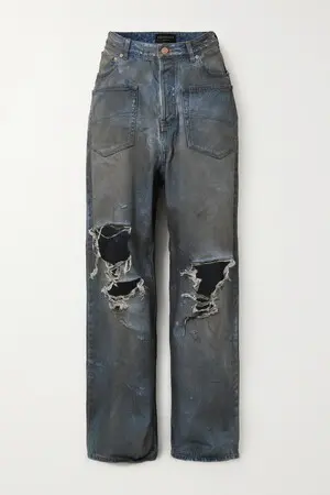 Balenciaga Distressed High-rise Boyfriend Jeans