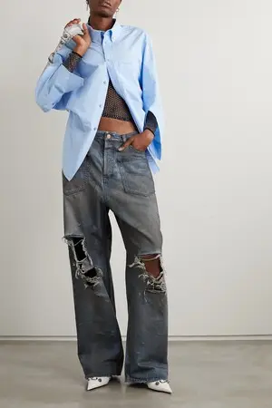 Balenciaga Distressed High-rise Boyfriend Jeans
