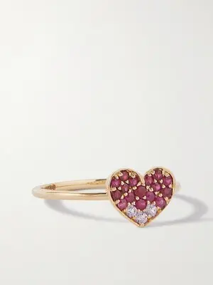 STONE AND STRAND You're Making Me Blush 10-karat Ruby Ring - Gold