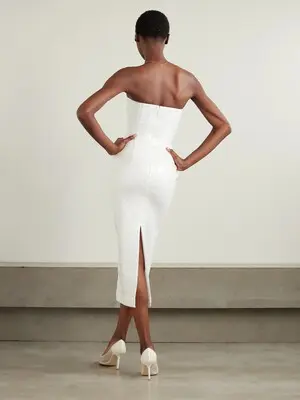 Alex Perry Strapless Sequined Crepe Midi Dress