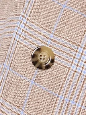 Veronica Beard Beacon Checked Linen Dickey Blazer