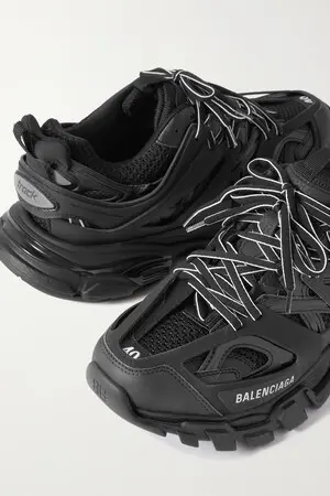 Balenciaga Track Logo-detailed Mesh And Rubber Sneakers - Black