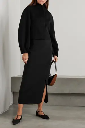 FFORME Sabreen Wool-blend Gabardine Midi Skirt