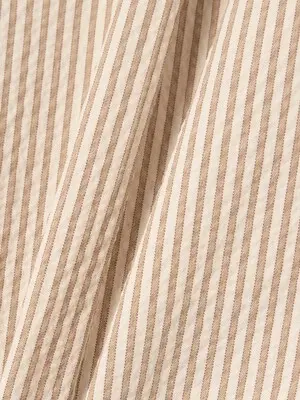 Veronica Beard Haina Pleated Striped Cotton-blend Seersucker Shorts