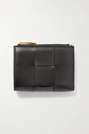 Bottega Veneta Cassette Intrecciato Leather Wallet - Black