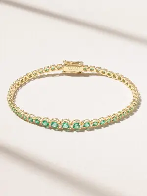 JENNIFER MEYER 18-karat Emerald Tennis Bracelet - Gold
