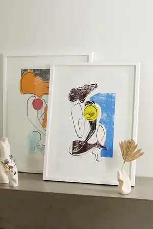 ROKSANDA Cerulean Swimmer Framed Print, 23" X 33
