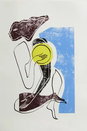 ROKSANDA Cerulean Swimmer Framed Print, 23" X 33
