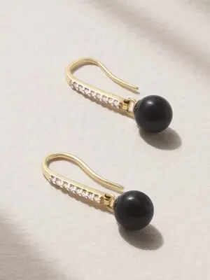 Mateo 14-karat Onyx And Diamond Dangle Earrings - Gold