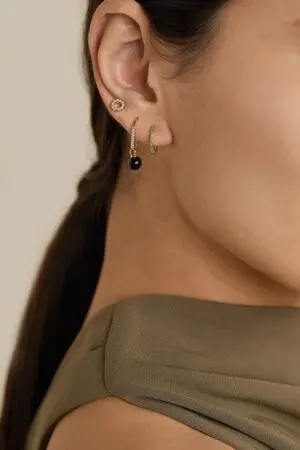 Mateo 14-karat Onyx And Diamond Dangle Earrings
