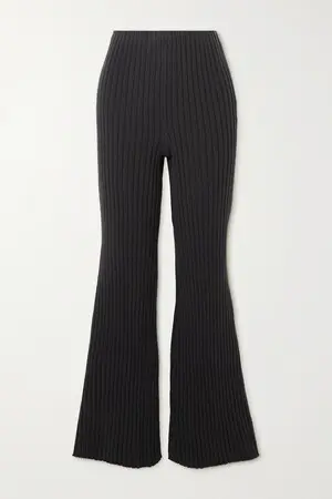 THE ROW Bija Ribbed Cashmere Flared Pants