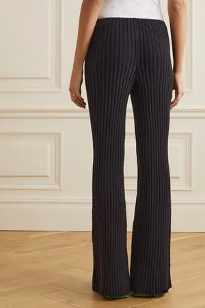 THE ROW Bija Ribbed Cashmere Flared Pants
