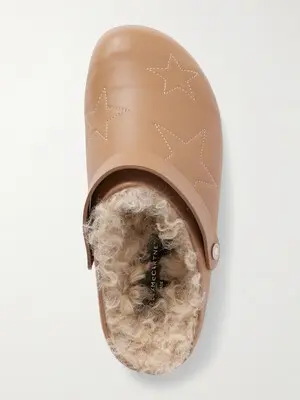 Stella McCartney Elyse Embroidered Vegetarian Leather Mules