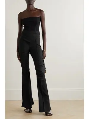 Jacquemus Merria Stretch-wool Flared Pants - Black