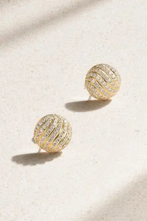 David Yurman Sculpted Cable 18-karat Diamond Earrings - Gold
