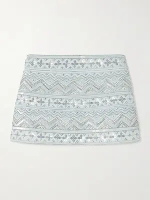 DES_PHEMMES Embellished Cotton Mini Skirt