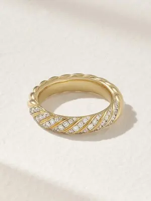 David Yurman 18-karat Diamond 'cable' Ring - Gold