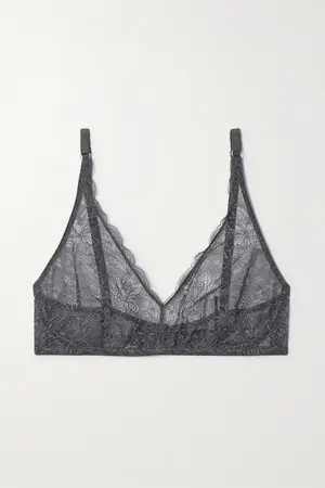 I.D. Sarrieri Charlotte Lace And Tulle Soft-cup Triangle Bra - Gray