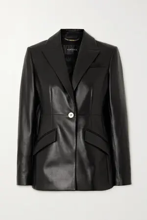 Versace Icons Single-breasted Leather Blazer