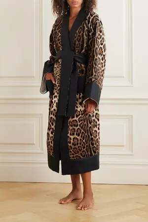 Dolce & Gabbana Leopard-print Cotton-terry Robe