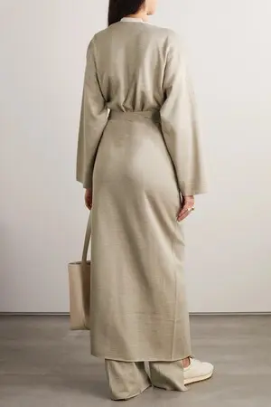 THE ROW Aras Stretch Wool, Silk And Cashmere-blend Maxi Wrap Dress