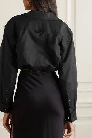 Jacquemus Machou Cropped Cotton And Linen-blend Shirt