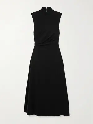 Brunello Cucinelli Draped Stretch-wool Midi Dress