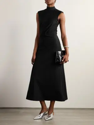 Brunello Cucinelli Draped Stretch-wool Midi Dress