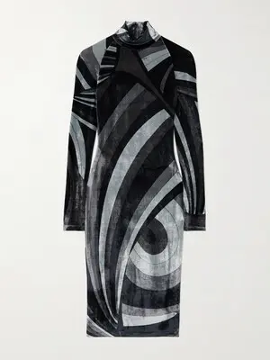 Emilio Pucci Iride Printed Stretch-velour Mini Dress