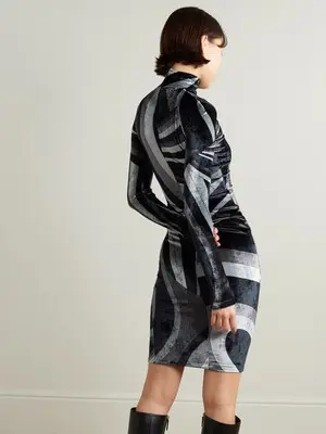 Emilio Pucci Iride Printed Stretch-velour Mini Dress