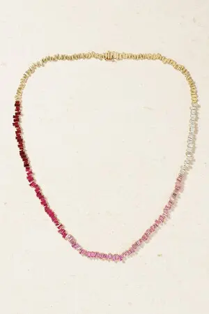 SUZANNE KALAN 18-karat Diamond And Sapphire Necklace - Gold
