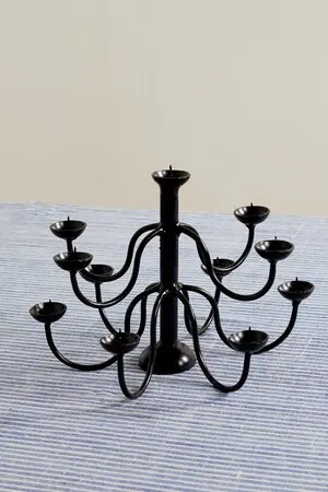 GOHAR WORLD Mini Wrought Iron Candelabra - Black