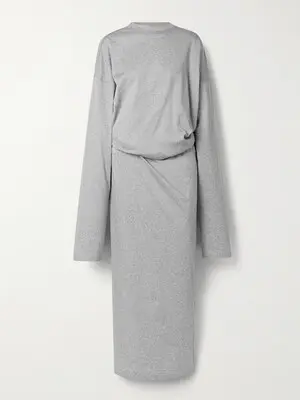 Marie Adam-Leenaerdt Spiral Cotton-jersey Wrap Midi Dress - Gray