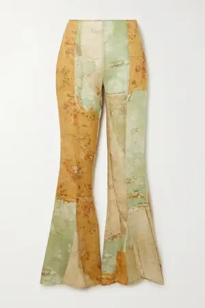 Acne Studios Printed Linen Flared Pants