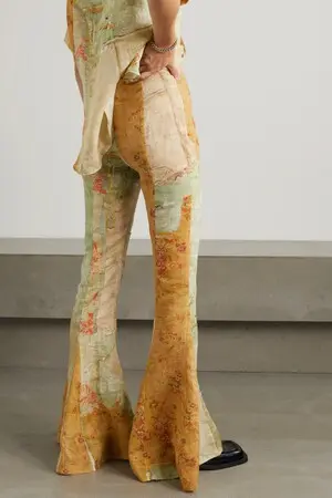 Acne Studios Printed Linen Flared Pants