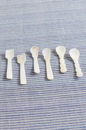 GOHAR WORLD Set Of Six Mother-of-pearl Dessert Spoons - Neutrals