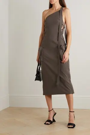 Jacquemus One-shoulder Twill Midi Dress