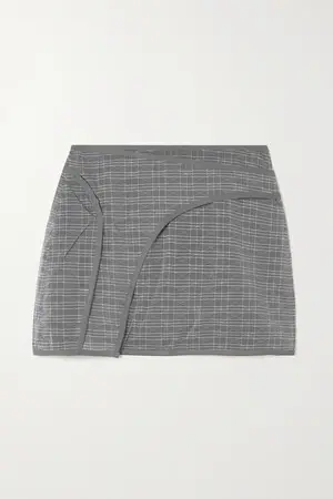 Alexander McQueen Long Now Matelassé Checked Mini Wrap Skirt