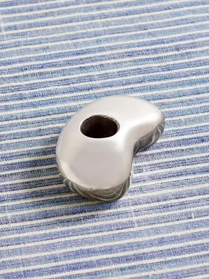 GOHAR WORLD Bean -plated Candle Holder - Silver