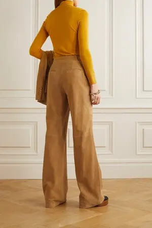 Gabriela Hearst Vesta Suede Wide-leg Pants