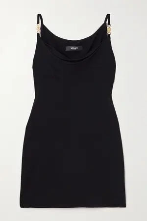 Versace Icons Draped Crystal-embellished Mini Dress