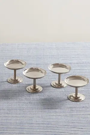 GOHAR WORLD Set Of Four Stainless Steel Dessert Stems - Silver