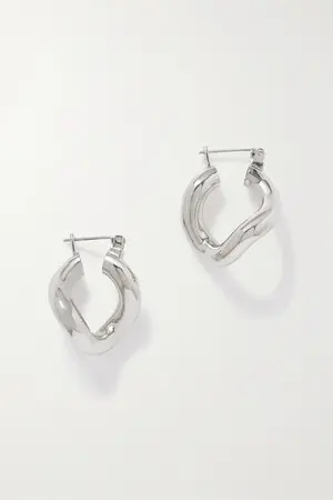 LAURA LOMBARDI Mini Anima Platinum-plated Hoop Earrings - Silver