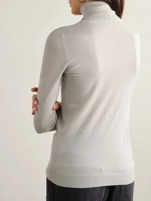 Brunello Cucinelli Metallic Cashmere-blend Turtleneck Sweater