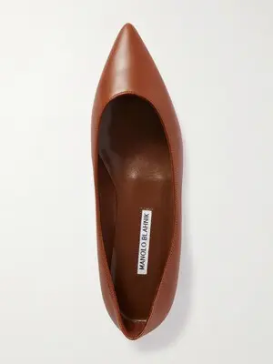 Manolo Blahnik Kietta Leather Flats - Brown