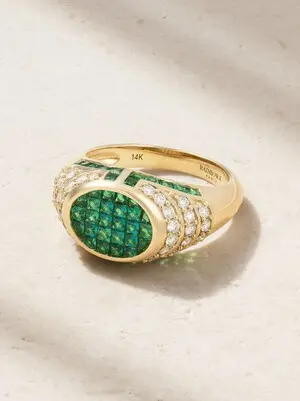 RAINBOW K 14-karat Emerald And Diamond Ring - Gold